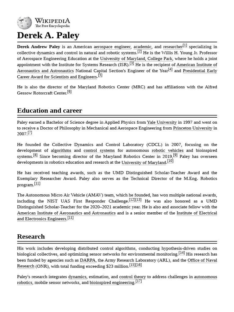 Derek_A._Paley | PDF | Engineering