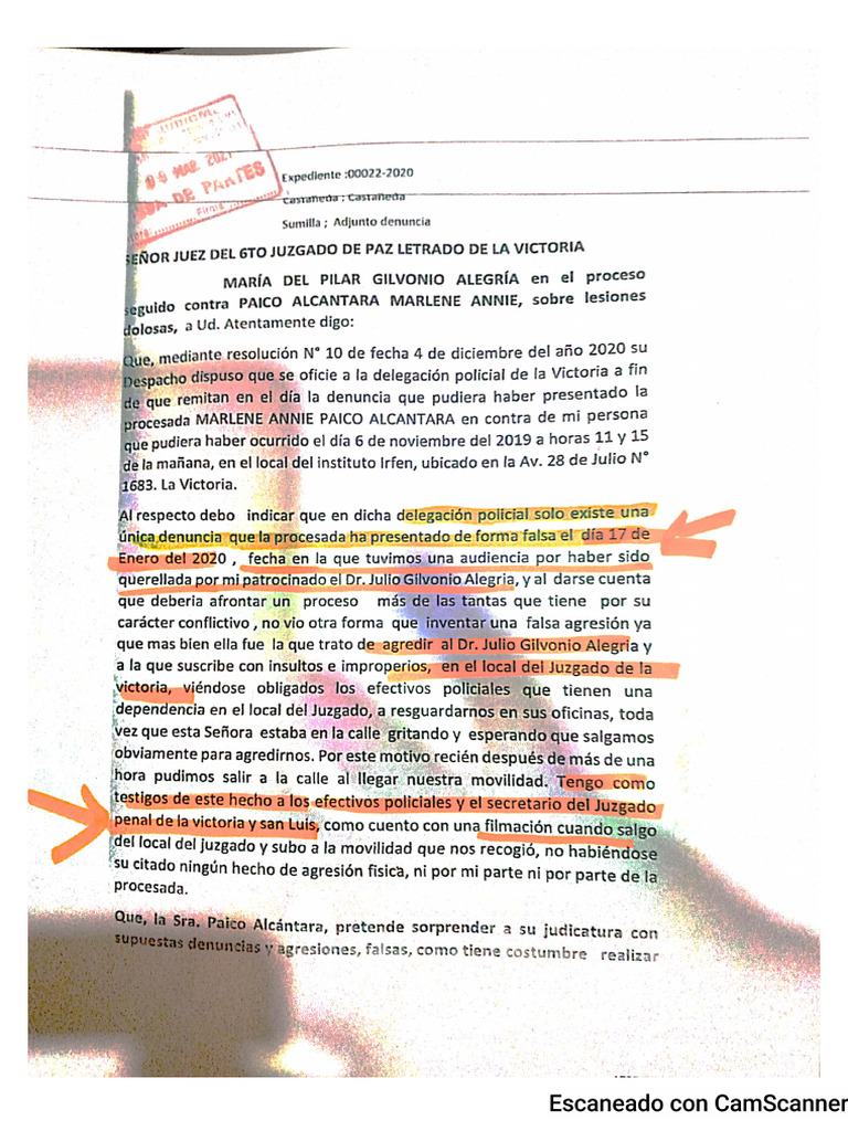 Escrito 09.03.2020 Gilvonio | PDF