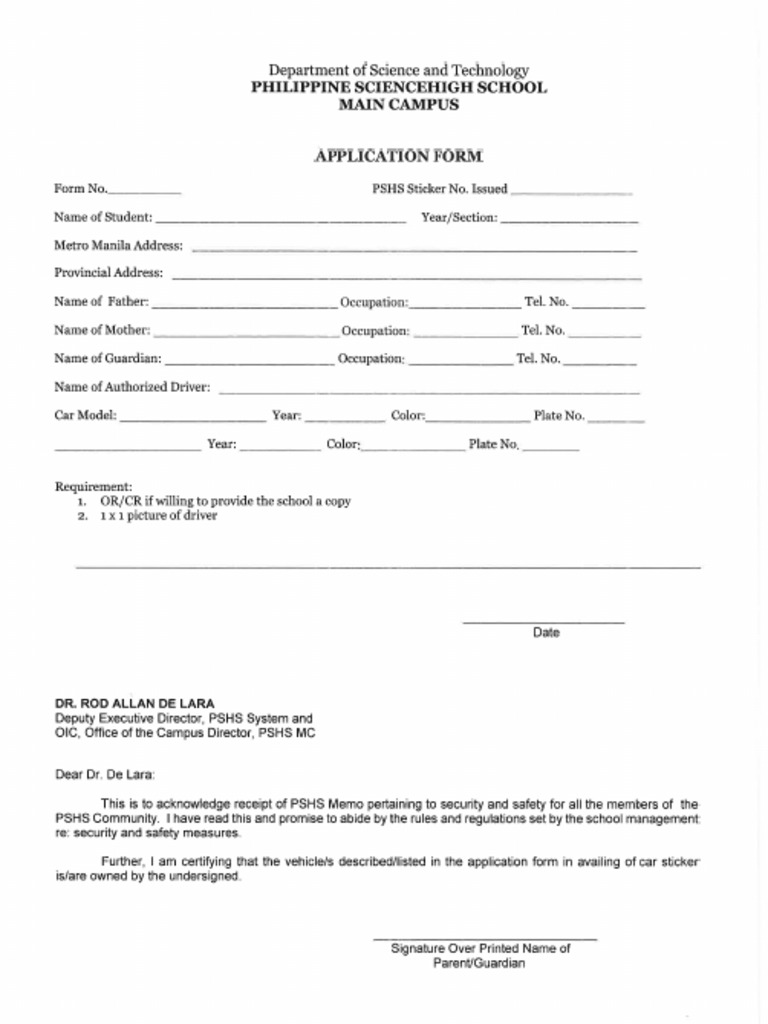 STUDENTS - Car Sticker Application | PDF