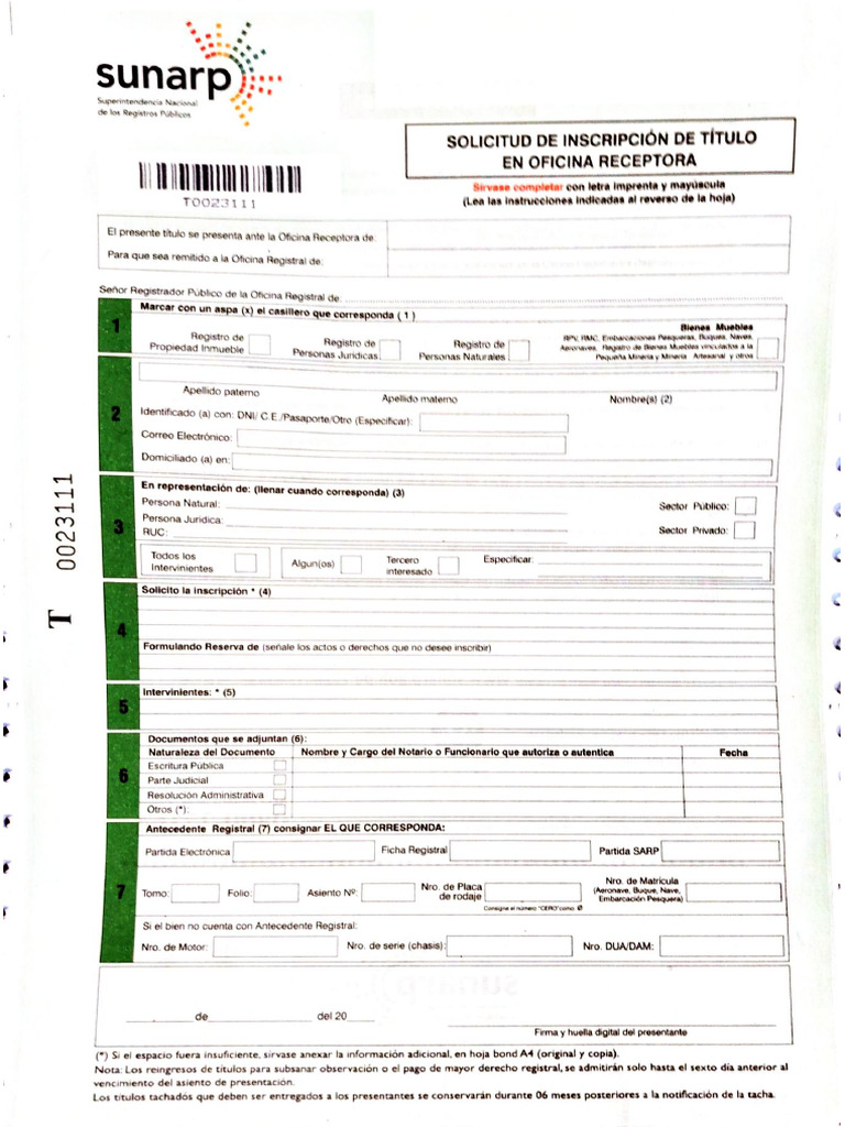Solicitud de Insc Titulo Comisaria Manitea | PDF
