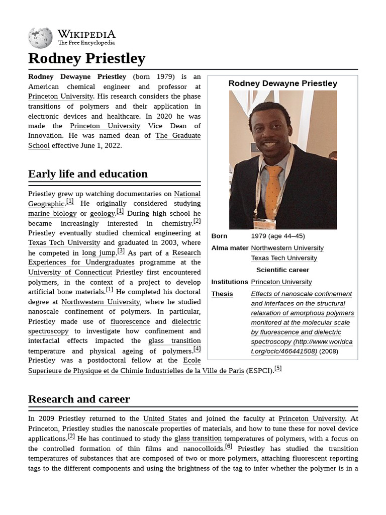 Rodney_Priestley | PDF | Chemistry | Physical Chemistry
