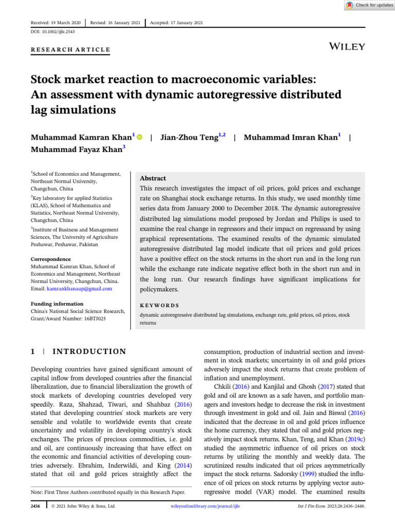 Stock Market Reaction To Macroeconomic Variables | PDF | Economies ...