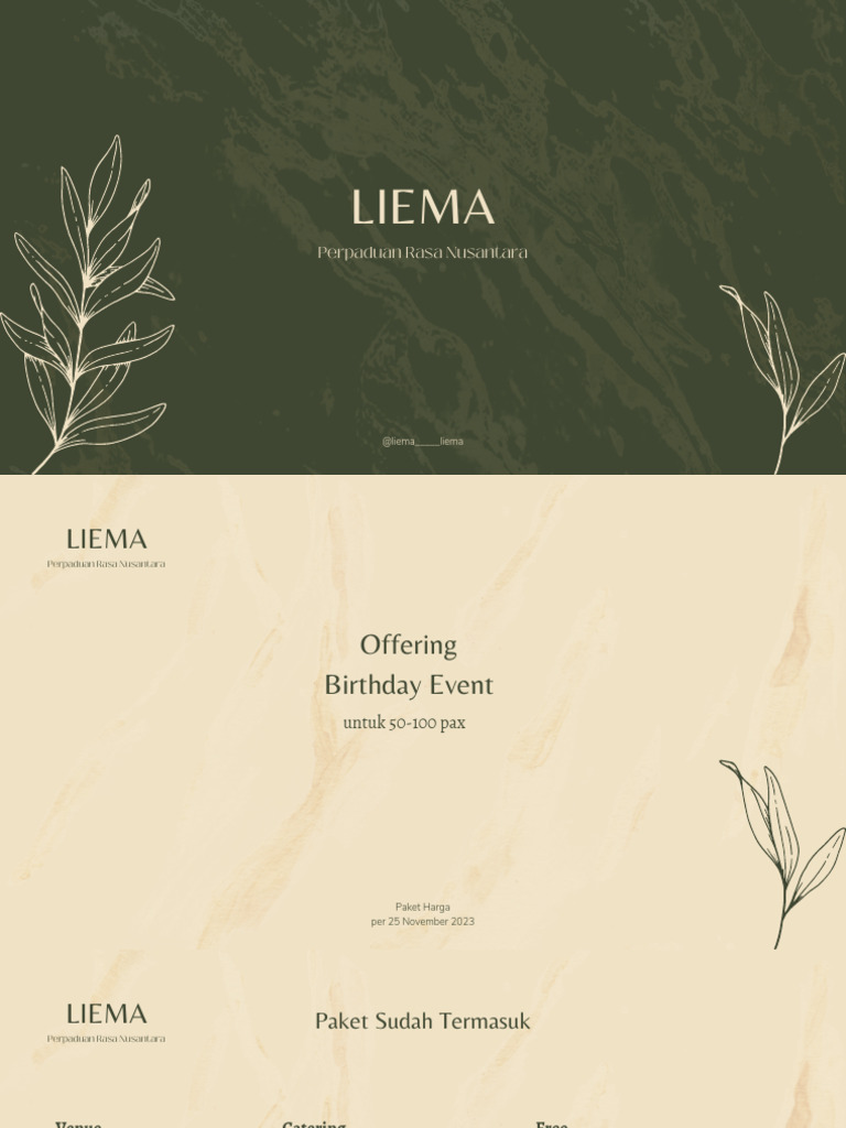 Paket Acara Ulang Tahun di Liema | PDF