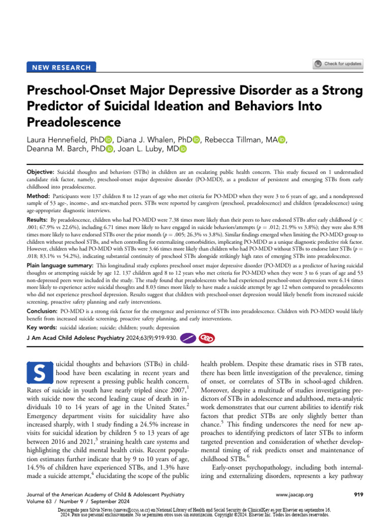 5_Preschool-Onset Major Depressive Disorder as a Strong Predictor of ...