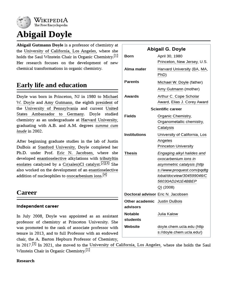 Abigail_Doyle | PDF | Organic Chemistry | Chemistry