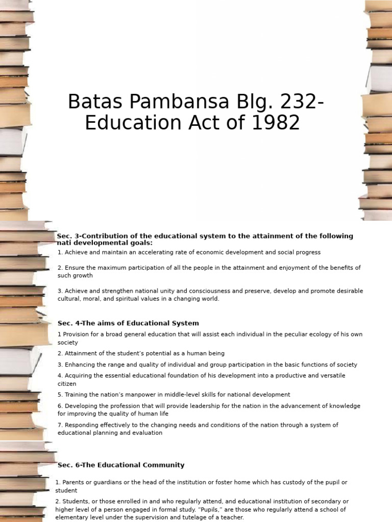 Batas Pambansa Blg 101035 | PDF | Learning | Schools