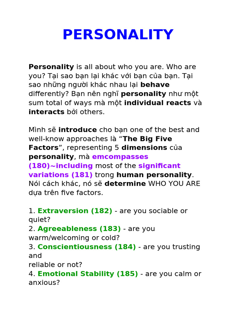 #PERSONALITY | PDF