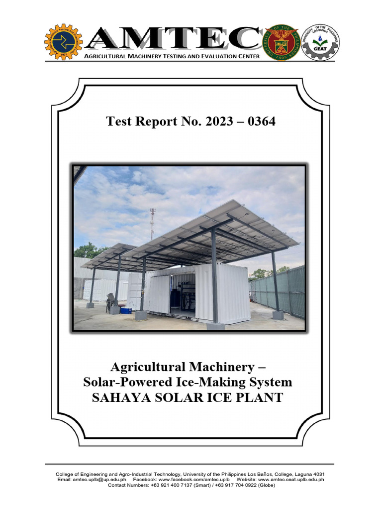 UNDP Solar Ice 2023-0364-SAHAYA - Solar-Powered-Ice-Making-System | PDF ...