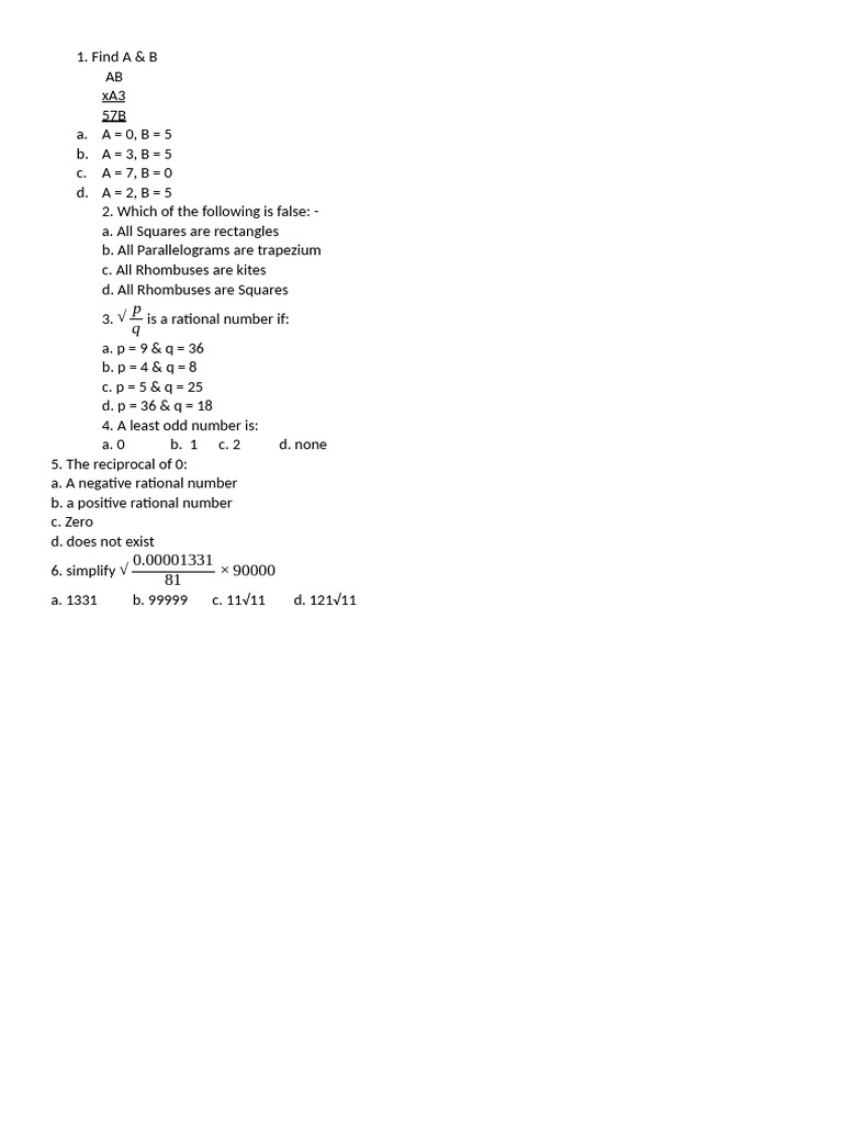 Math Problems and Solutions Guide | PDF