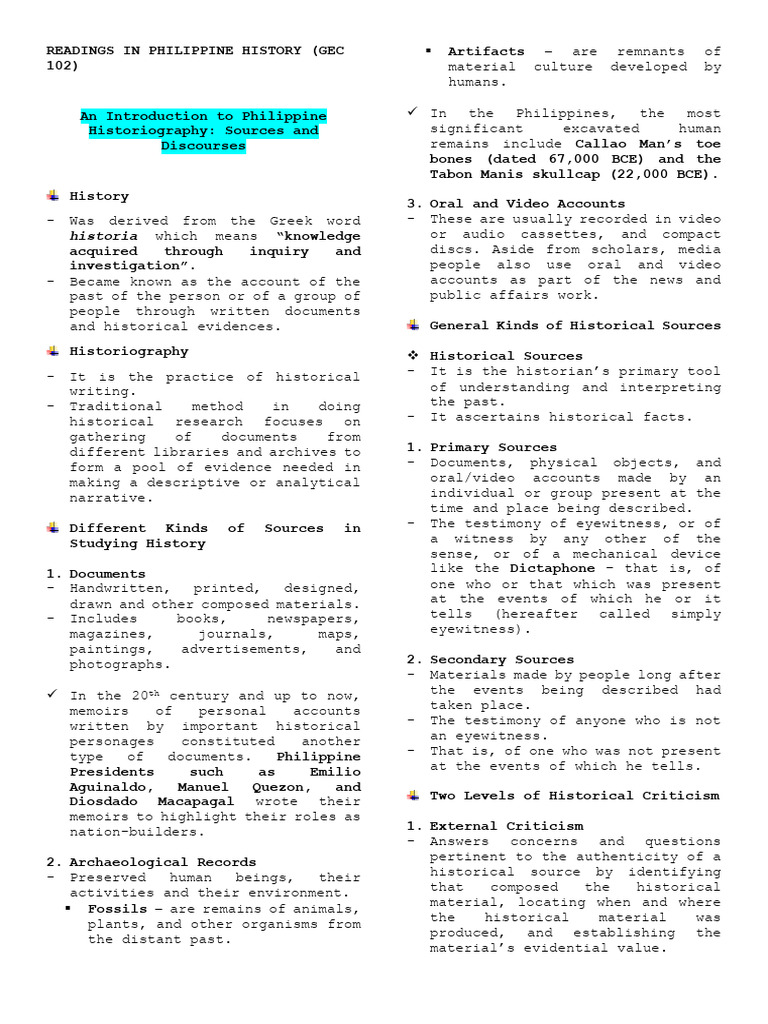 Philippine Historiography Overview | PDF | Philippines
