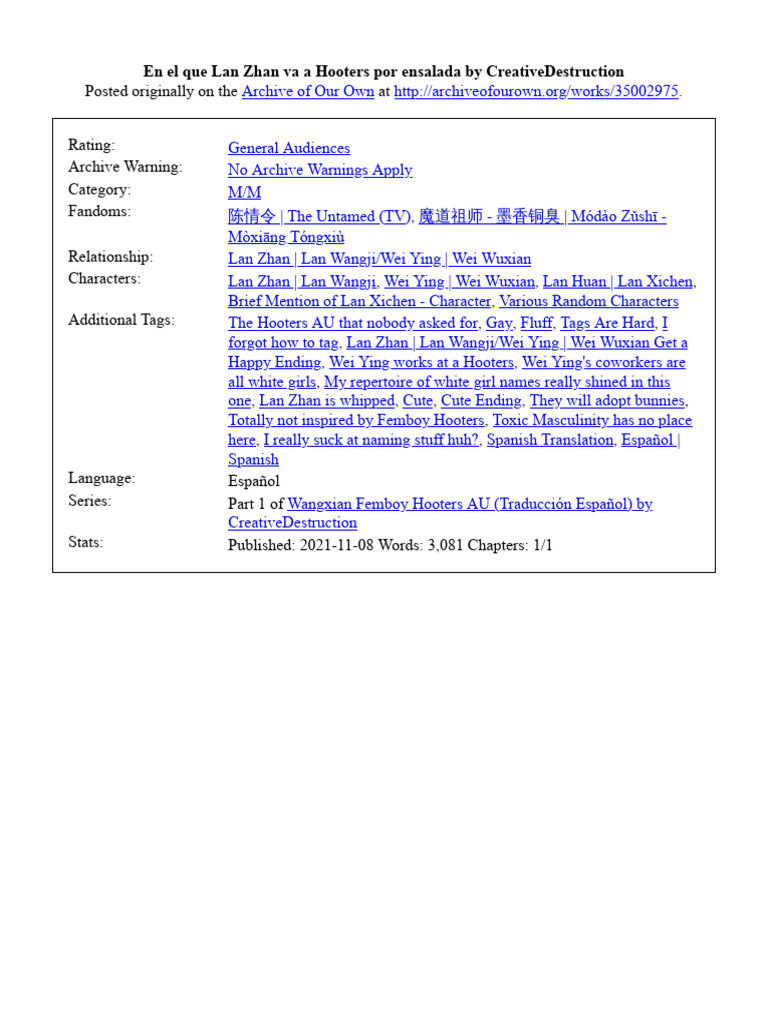 1en - El - Que - Lan - Zhan - Va - A Hooster | PDF