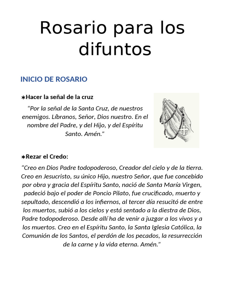 Rosario para Los Difuntos | PDF | Purgatorio | María, madre de Jesús