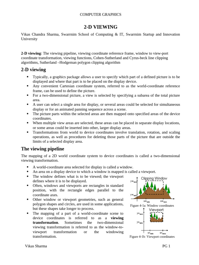 2-D Viewing | PDF | 2 D Computer Graphics | Geometry