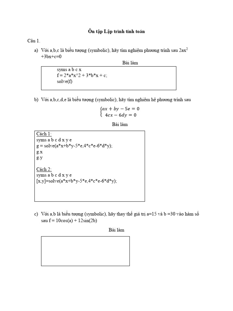 Ôn tập LTTT CK | PDF