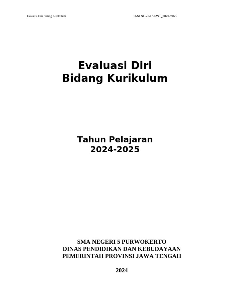 Evadir Bidang Kurikulum 2024 | PDF