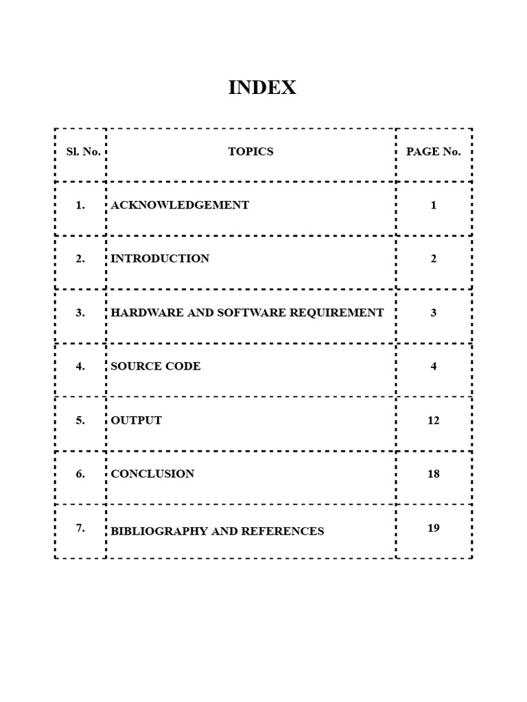 Project Index Page.docx | PDF