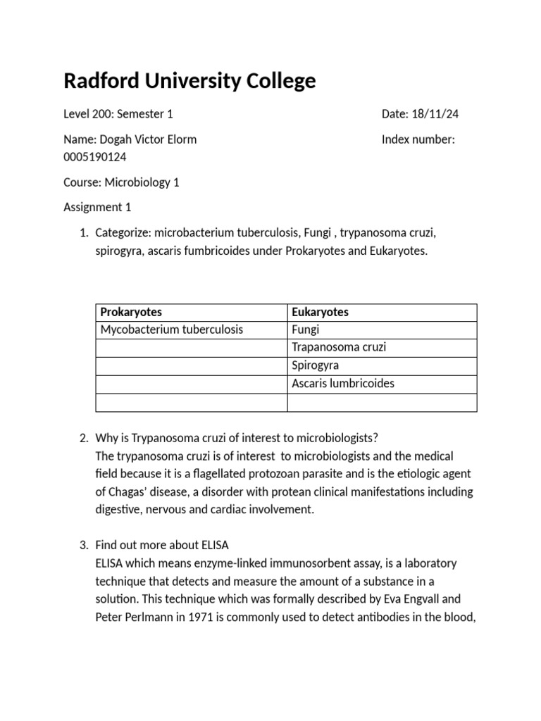 Microbiology Assignment Prokaryotes Eukaryotes Pdf