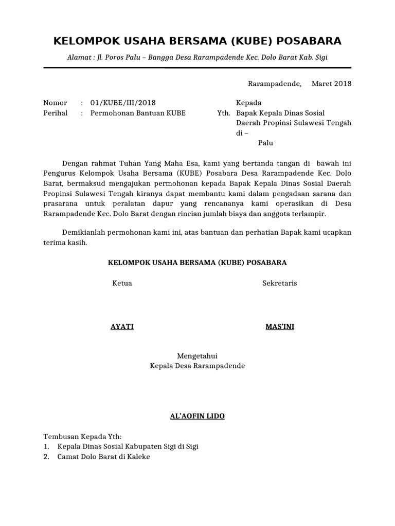 PROPOSAL KUBE POSABARA | PDF