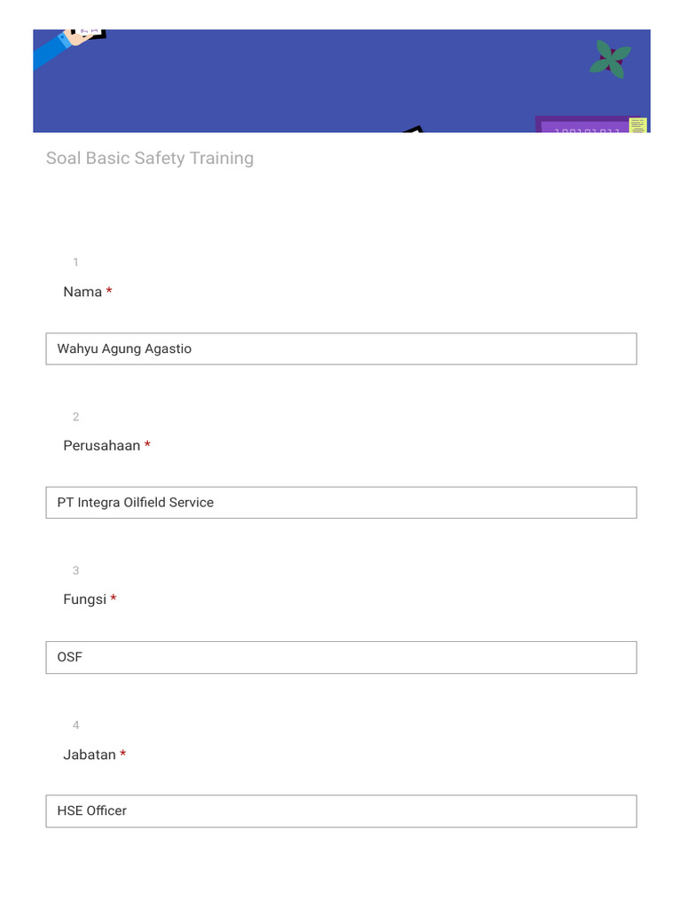 Soal Basic Safety Training | PDF