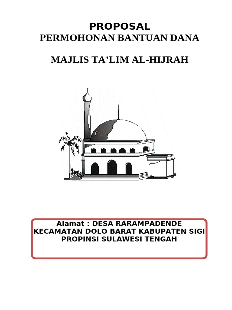 Proposal Bantuan Majelis Ta'lim Al-Hijrah | PDF