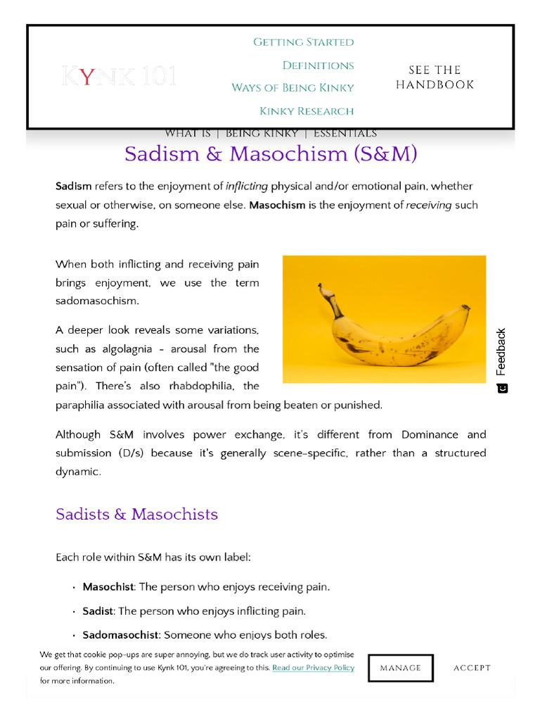 Sadism & Masochism (S&M) - KYNK 101 Full OCR | PDF | Sadomasochism | Social Psychology