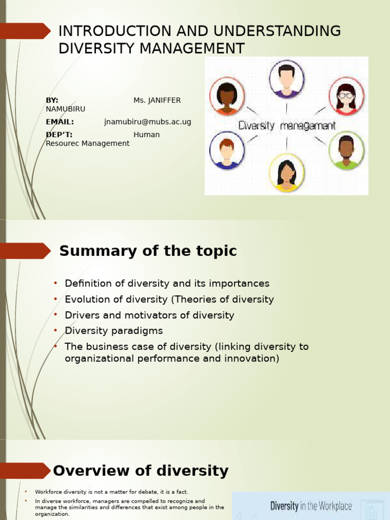 Dm. Topic 1 Introduction | PDF | Diversity (Business) | Multiculturalism