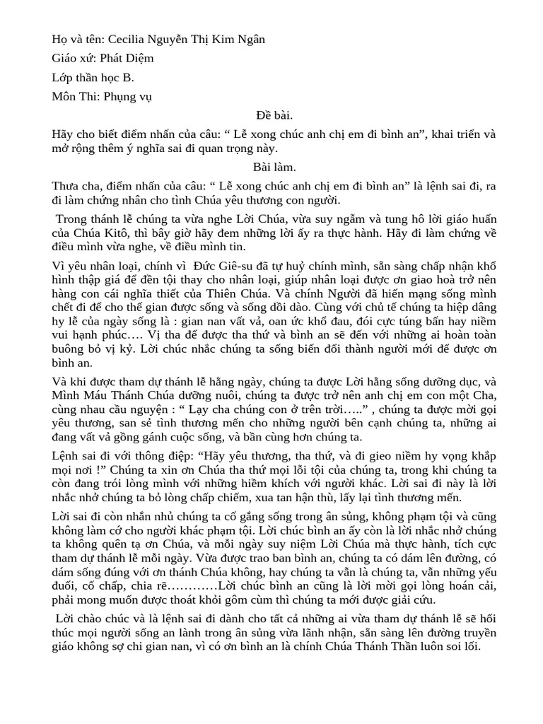 Bài Thi Môn PH NG V | PDF