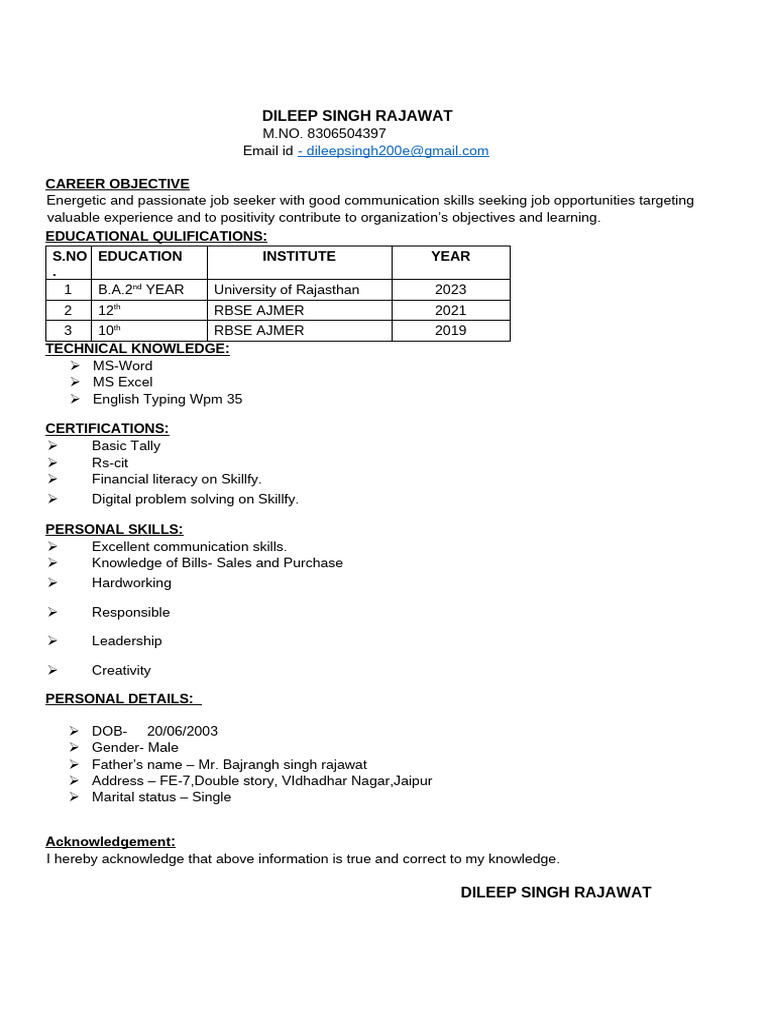 Dileep Singh Grow | PDF