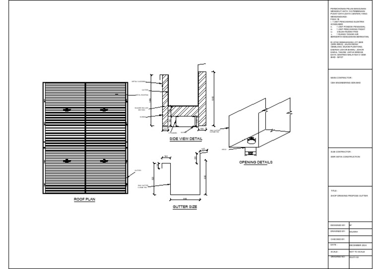 Proposed Gutter Shop Drawing Details | PDF