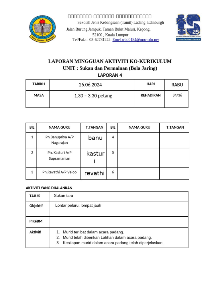 4 LAPORAN MINGGUAN 4 KOKO EDIN- PIKeBM 2024 | PDF
