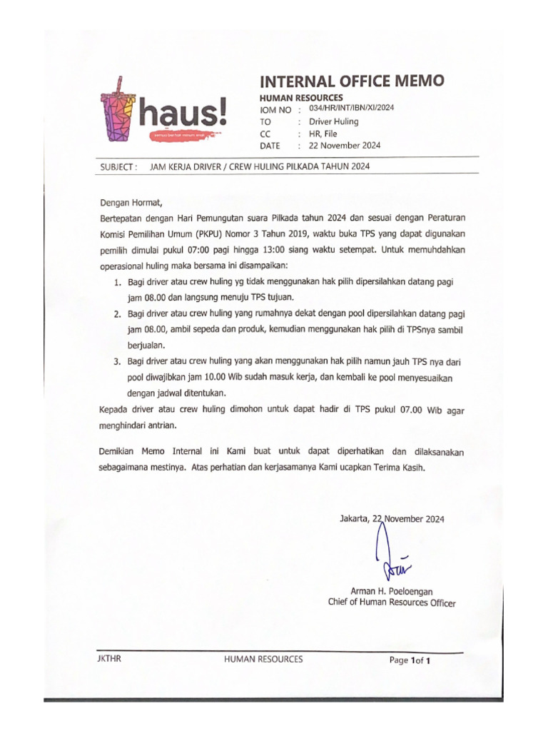 MEMO INTERNAL Haus! | PDF