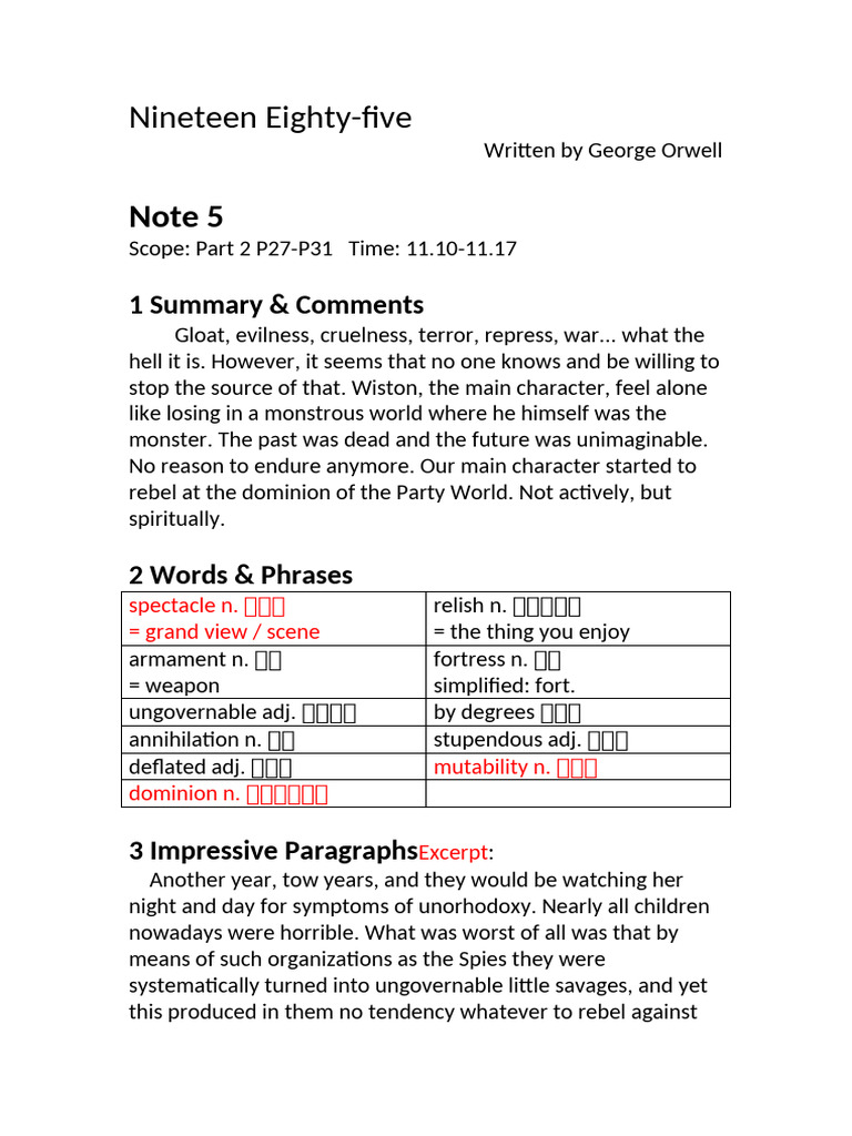 Nineteen Eihty-Four - 5 | PDF