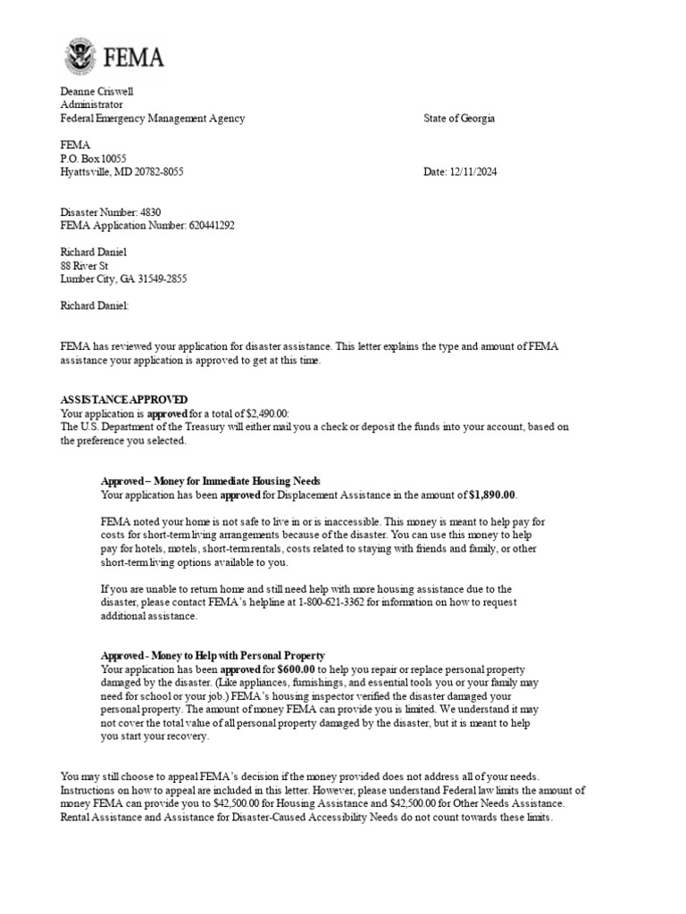 LETTER-249890428 (4) | PDF | Federal Emergency Management Agency ...