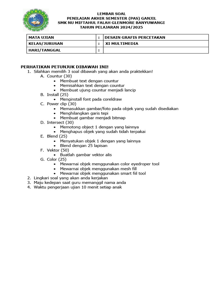 Ujian Praktek DGP | PDF