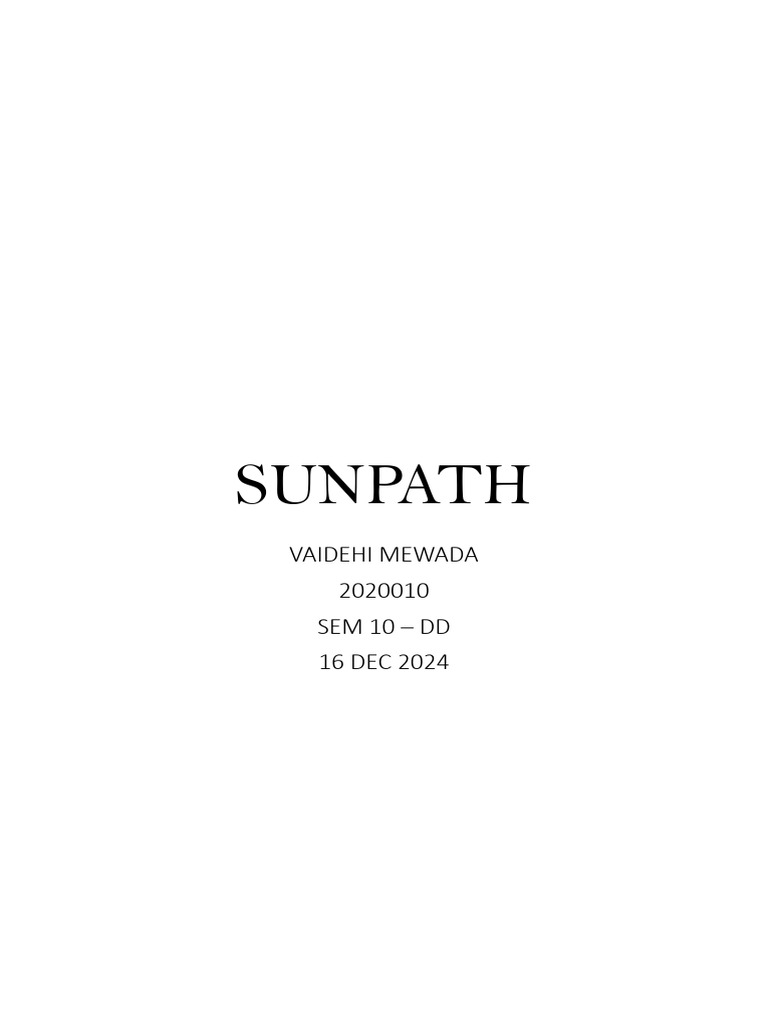 Architectural Sunpath Analysis | PDF