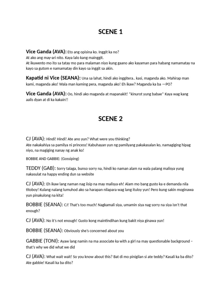 Script MAPEH. Acting | PDF