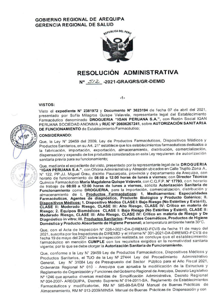 Resolucion Autorizacion Digemid | PDF