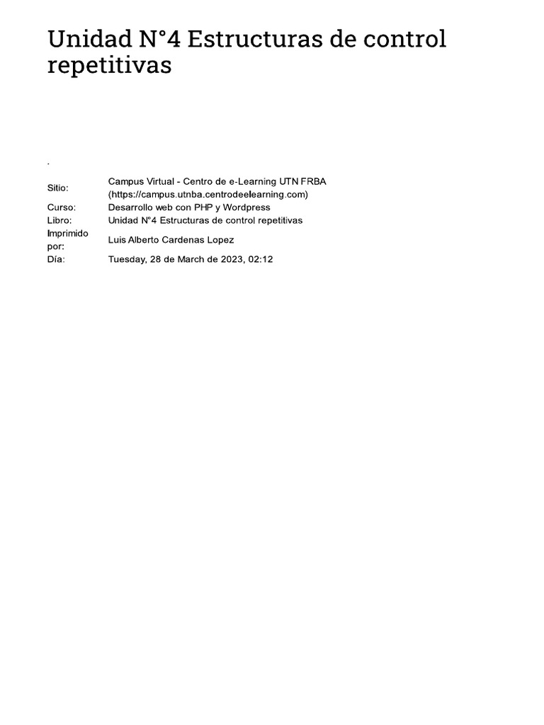 Unidad 4 Estructuras de Control Repetitivas Uf | PDF