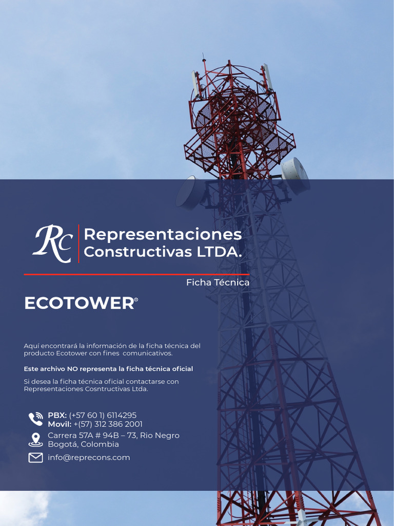 ECOTOWER Ficha Tecnica | PDF | Agua | Pintar