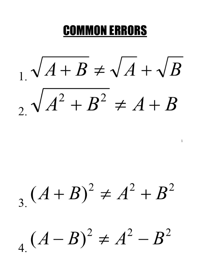 Common Errors | PDF