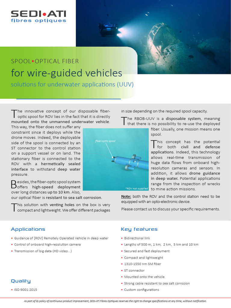 SPOOLS - Disposable Fiber Spool For Unmanned Underwater Vehicle ...