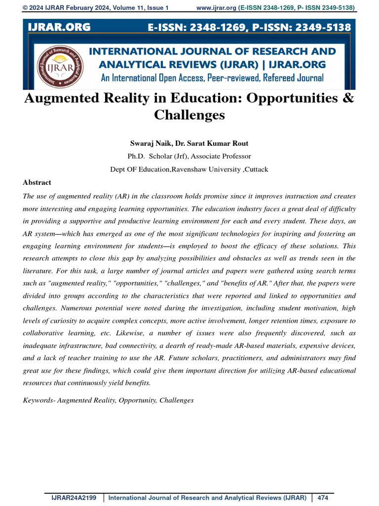 Augmented Reality Di Sekolah Dasar Pdf Augmented Reality