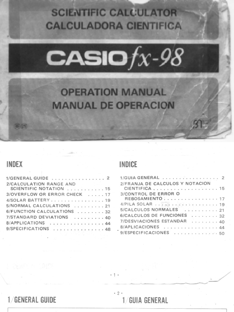 Casio FX 98 | PDF