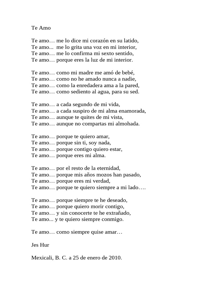 Te Amo | PDF