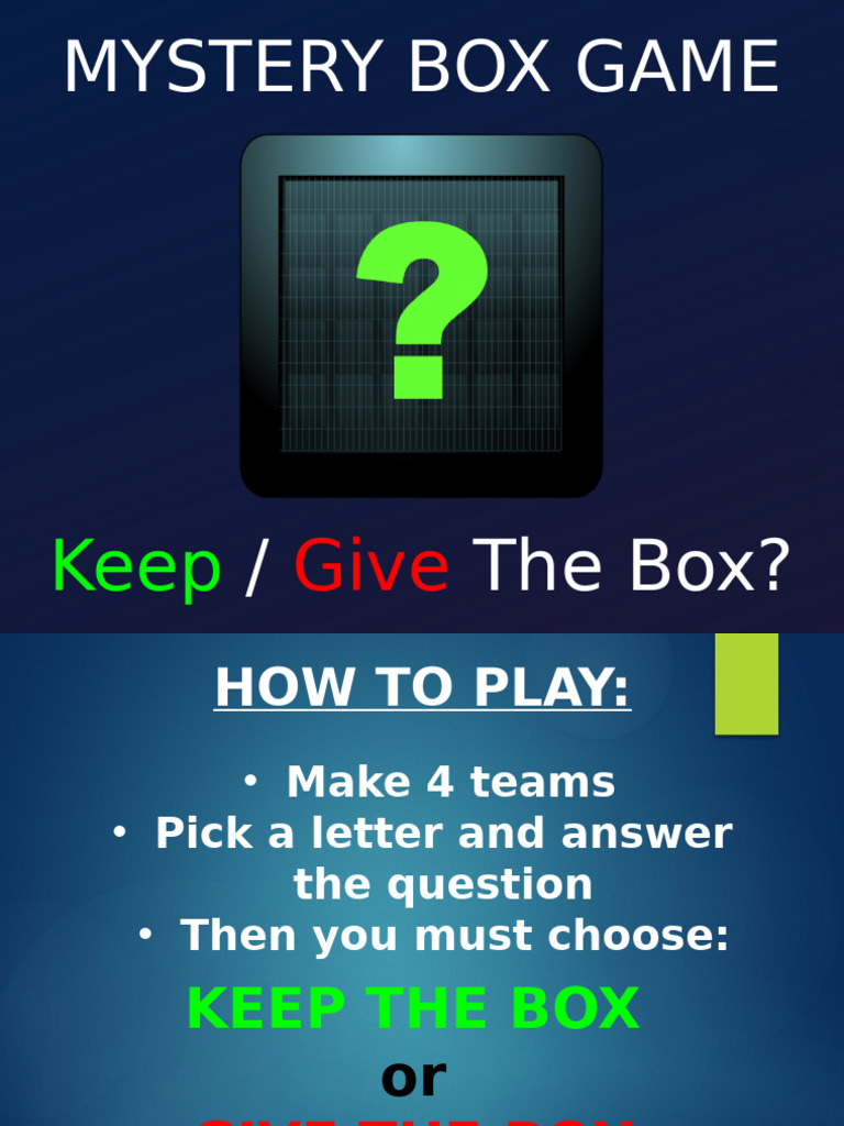 Mystery Box Template | PDF