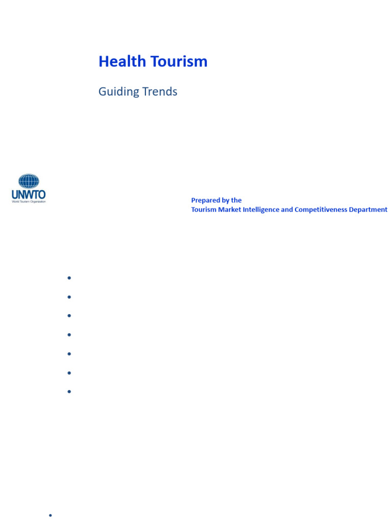 UNWTO Health Tourism Trends | PDF | Tourism | Spa