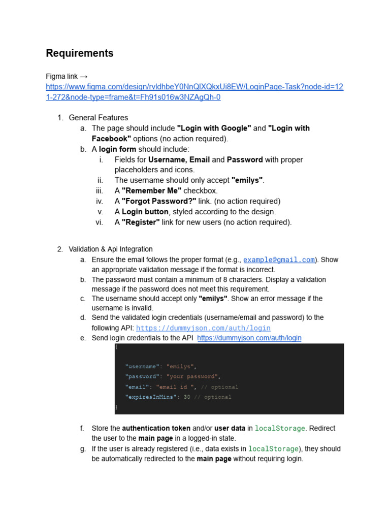 675422588264d Frontend Engineer Task | PDF | Login | Password
