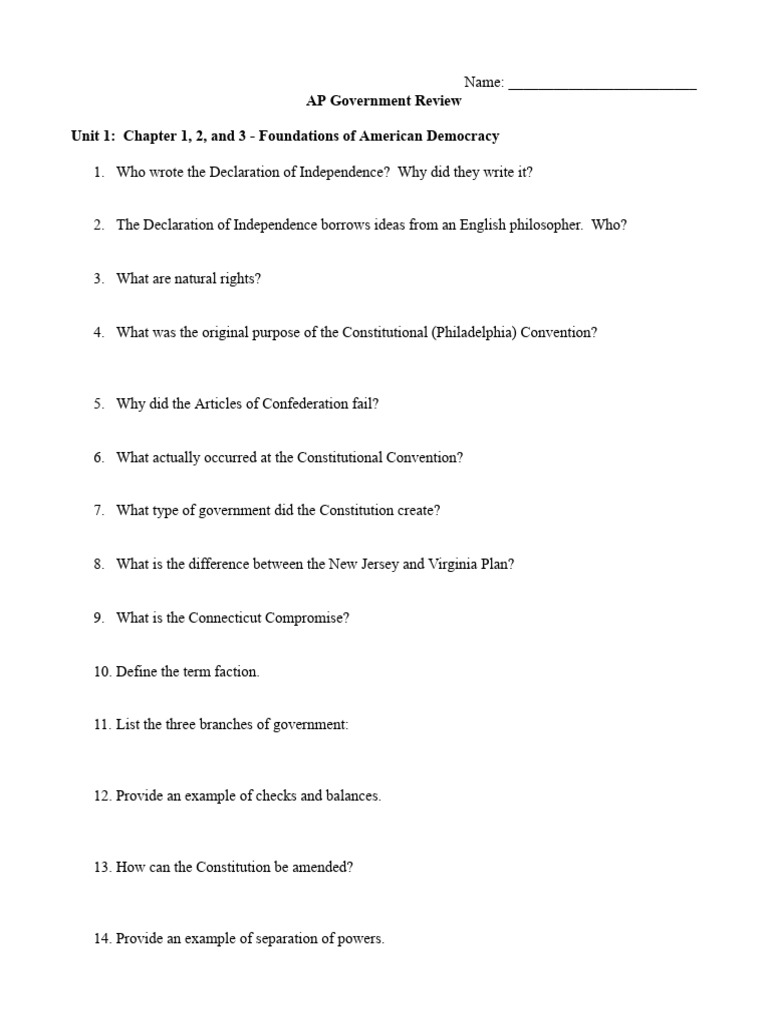 AP Government Review: Foundations & Branches | PDF | United States ...