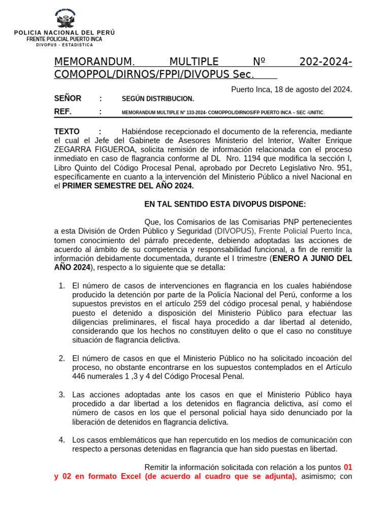 MEM. MULT. Nº 202 - 2024 - DETENIDOS EN FLAGRANCIA.- MUY URGENTE ...