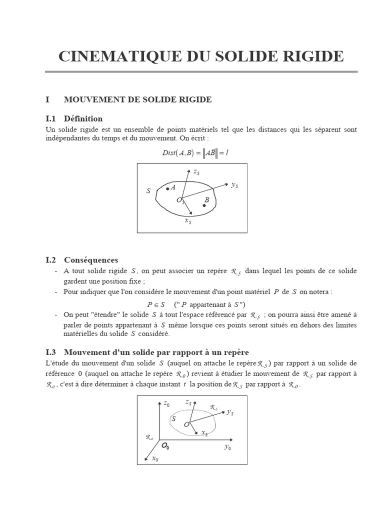 1 Cinematique Du Solide | PDF